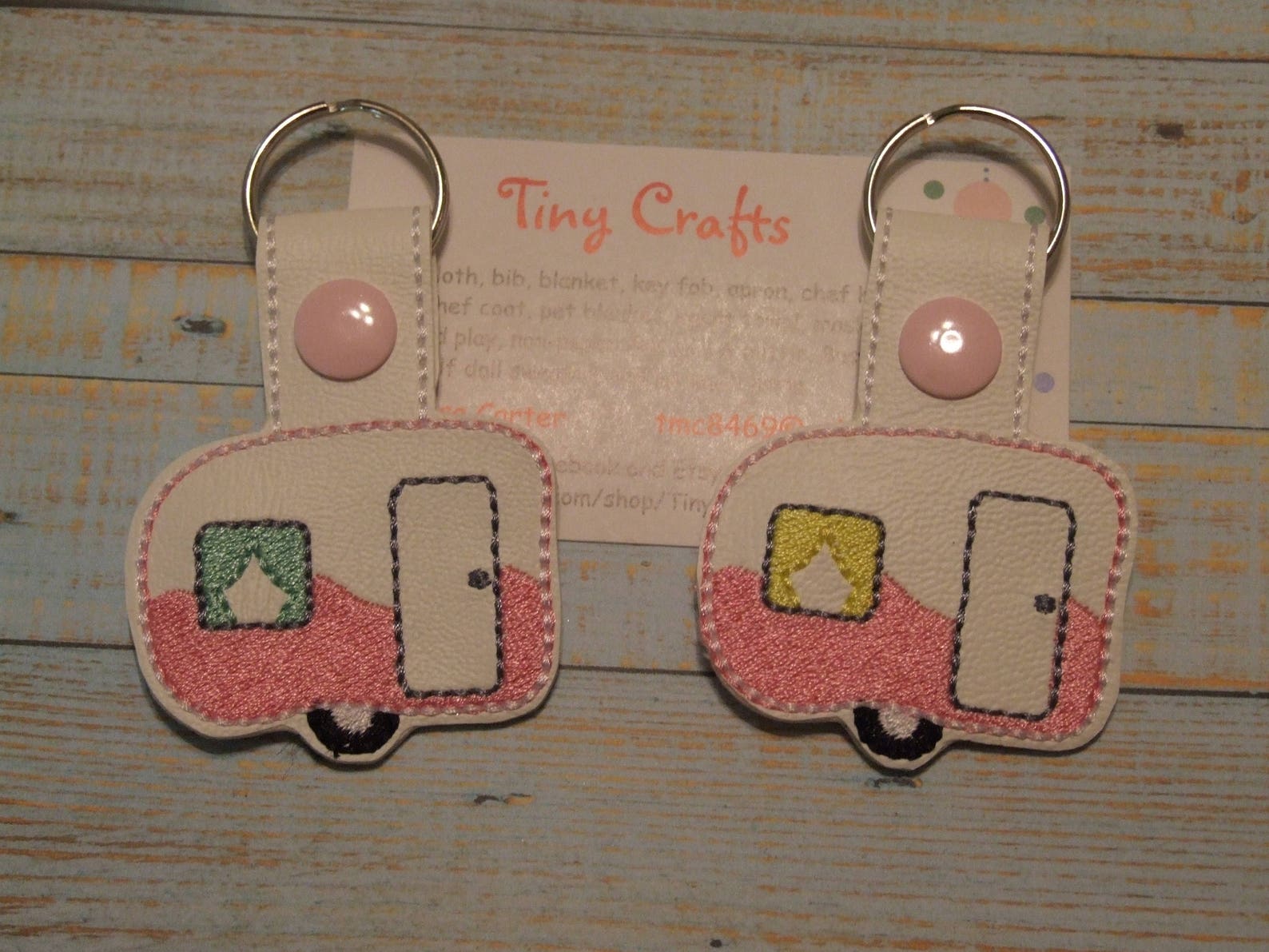 Camper Glamping Trailer Key Fob Chain Ring Tag Snap Tab for - Etsy