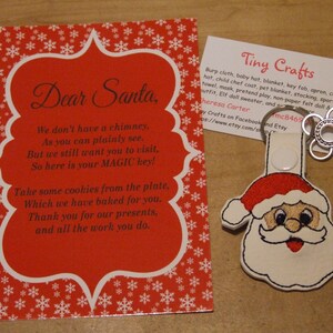 Santa Face Magic Key With Card and Skeleton Key Key Fob Chain Ring Tag ...