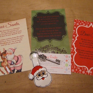 Santa Face Magic Key With Card and Skeleton Key Key Fob Chain Ring Tag ...