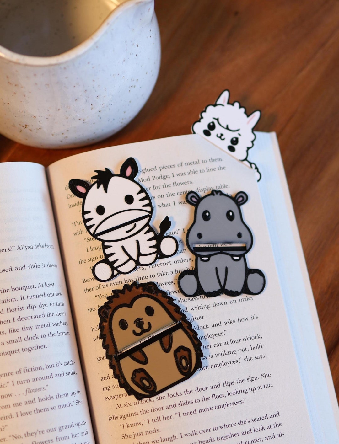 Corner Bookmark, Animal Bookmark 3D Printed, Llama, Zebra, Hippopotamus ...
