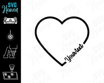 Heart Svg With Two Custom Texts Editable Heart Design Ai, Eps, Pdf, Png ...
