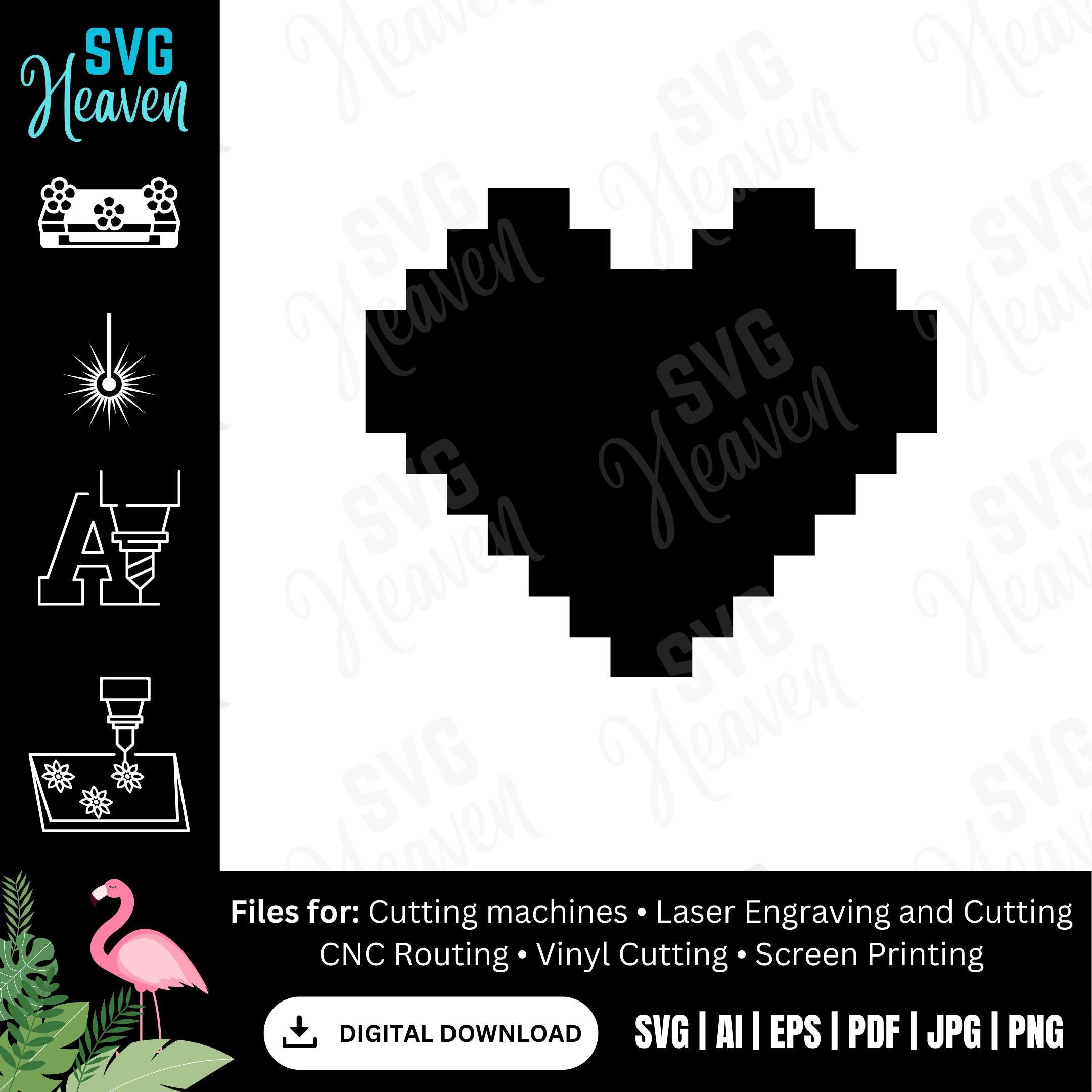 Pixel Heart Svg 8-bit Heart Design Ai, Eps, Pdf, Png, Jpg, Svg Files ...
