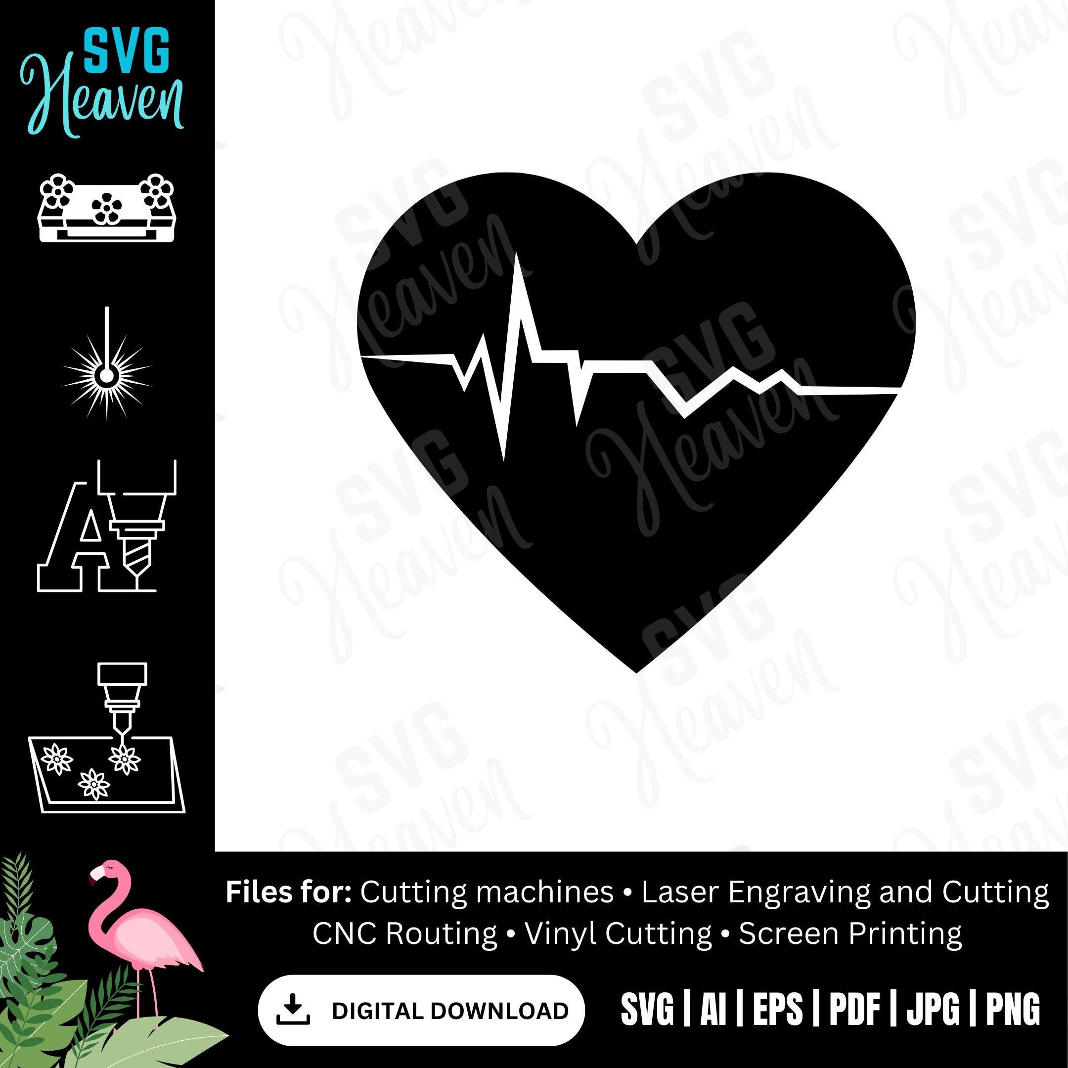 Heartbeat Svg Heart Pulse Design Ai, Eps, Pdf, Png, Jpg, Svg Files ...