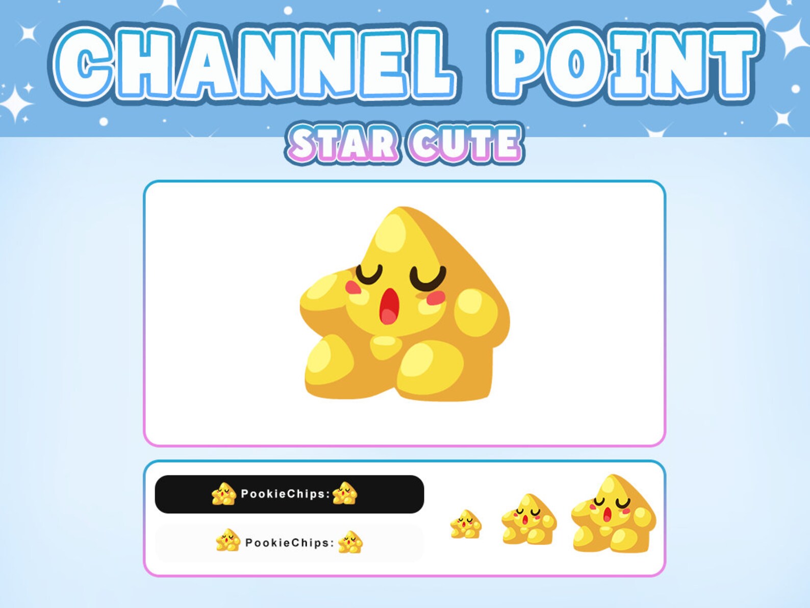 Star Channel Points Icon/emote for Twitch Instant Download Cute Kawaii ...