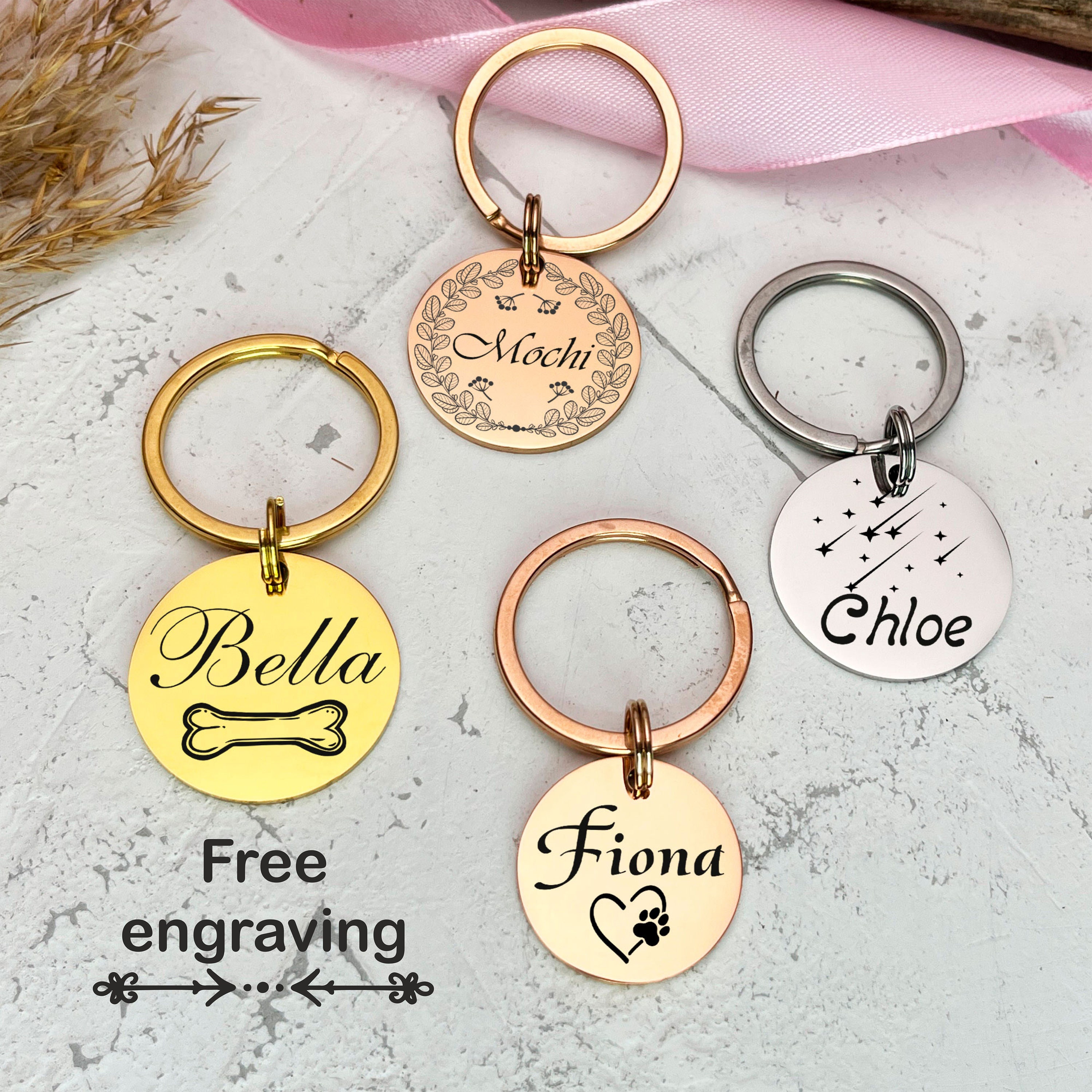 Personalized Dog and Cat Tags, Custom Engraved Pet ID Tags, Dog Collar ...