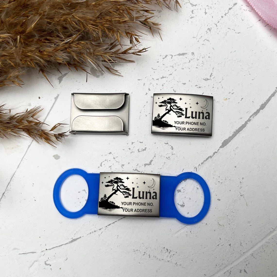 Silicone Dog Tag, Slide on Pet Id Tag, Silent Dog Tag, Silent Dog Name ...