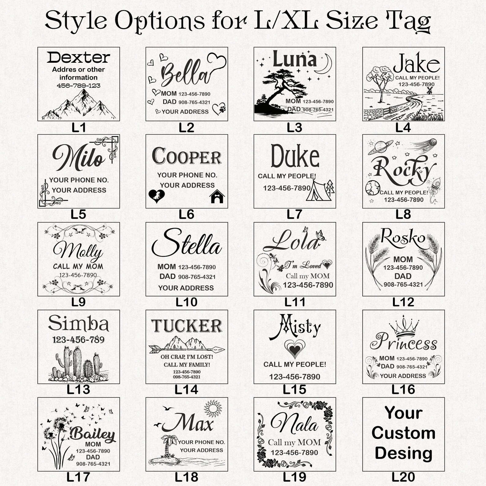 Personalized Dog Tag Custom Dog Tag Slide on Dog Tag Silicone Pet Tag ...