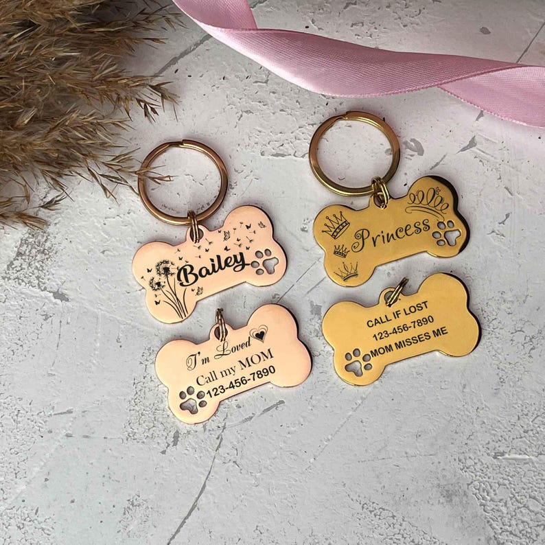 Dog ID Tag, Custom Engraved Dog Name Tag, Quality Dog Tag Personalized ...