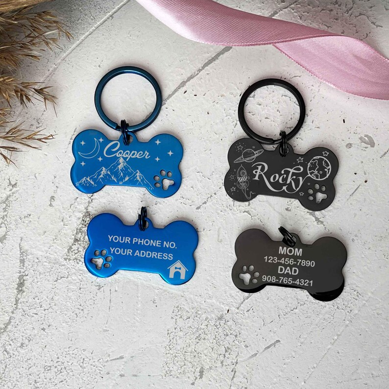 Dog ID Tag, Custom Engraved Dog Name Tag, Quality Dog Tag Personalized ...