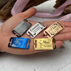 Slide on Dog Tag, Silent Dog Tag, Dog Tag, Dog Gift, Custom Dog Name ...