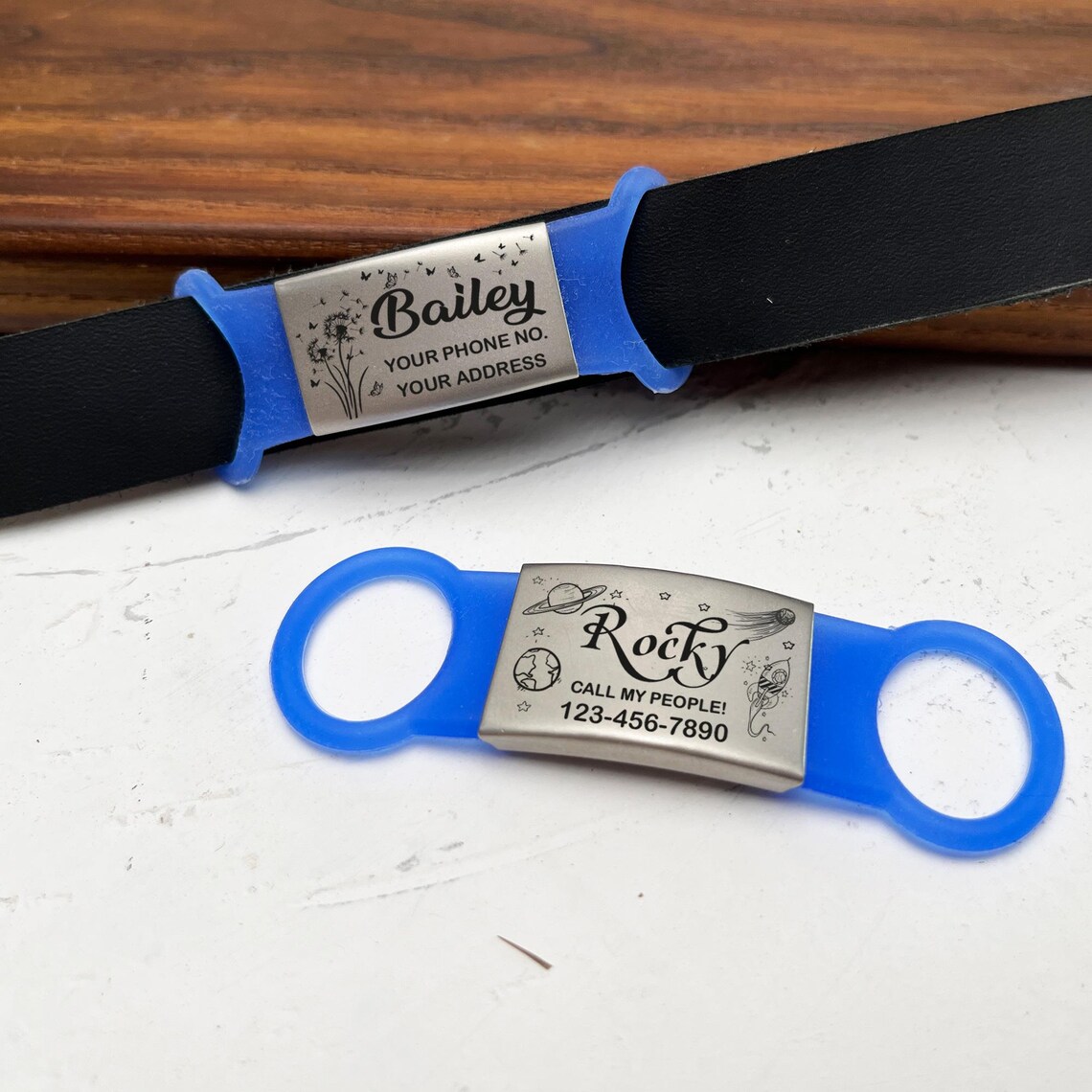 Silicone Dog Tag, Slide on Pet Id Tag, Silent Dog Tag, Silent Dog Name ...