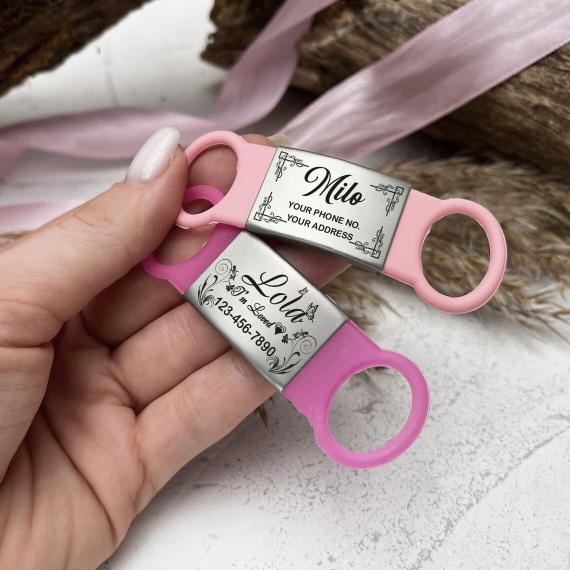 Silicone Dog Tag, Slide on Pet Id Tag, Silent Dog Tag, Silent Dog Name ...