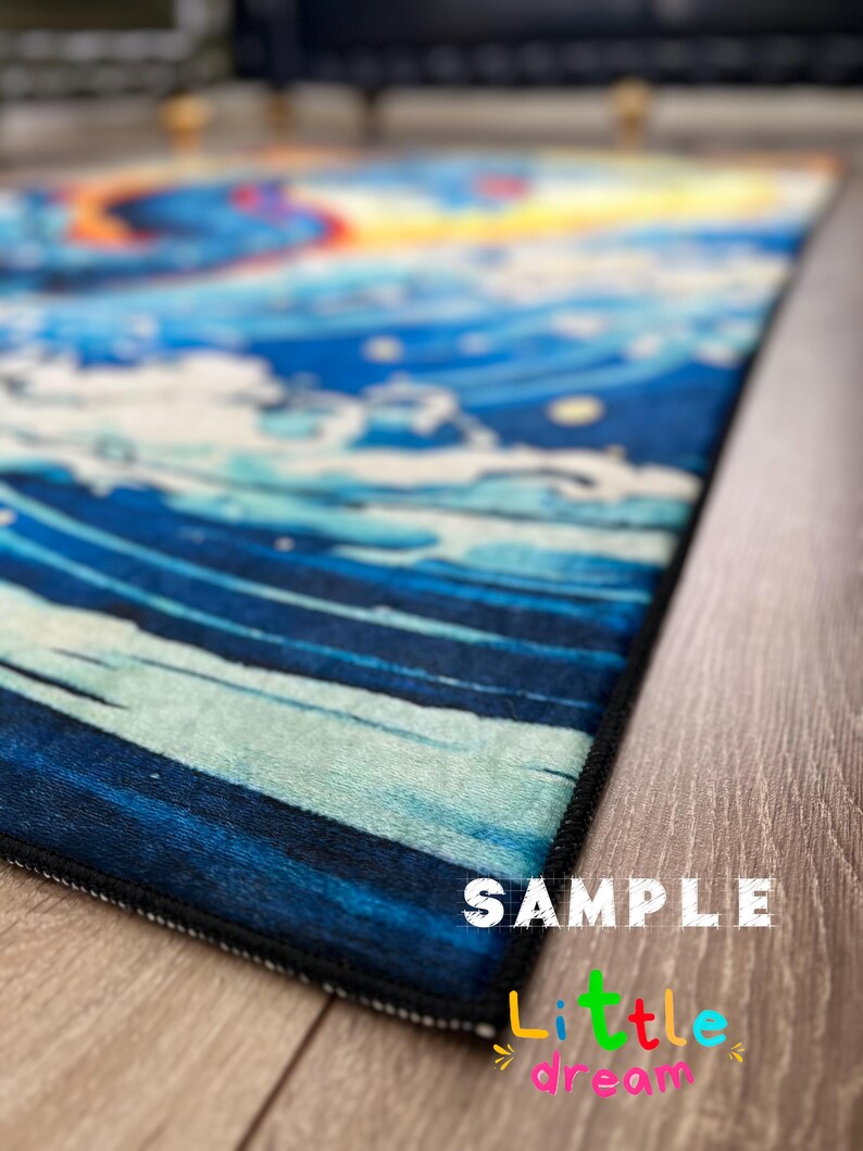 Round World Map Rug, Educational Carpet, Global Decor, Circular Earth ...