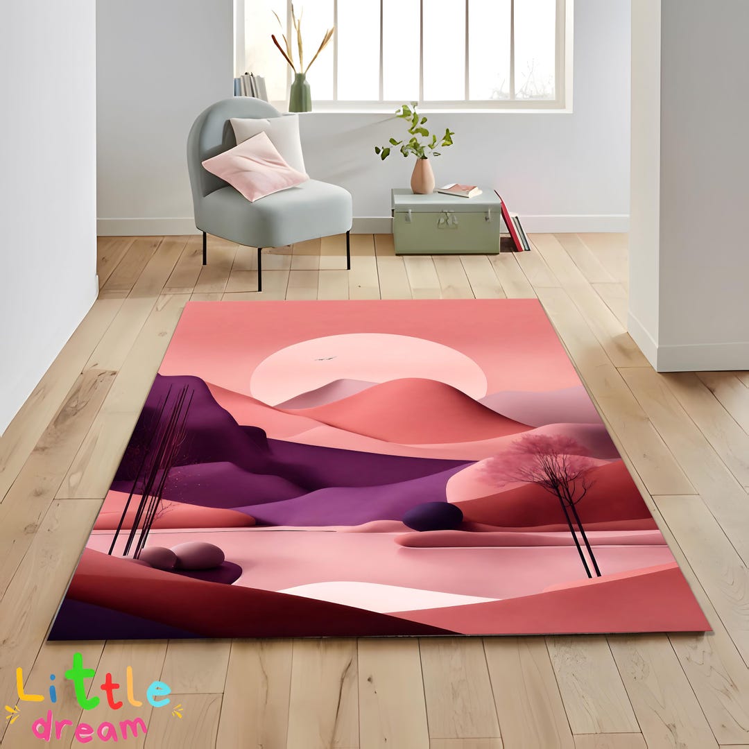 Purple Abstract Mountain Rugs, Landscape Rugs, Popular Rug, Art Rug ...