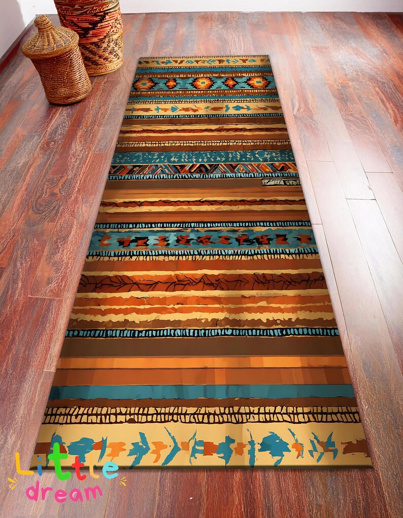 Colorful Southwestern Runner Rug: Tribal Aztec Design - Etsy