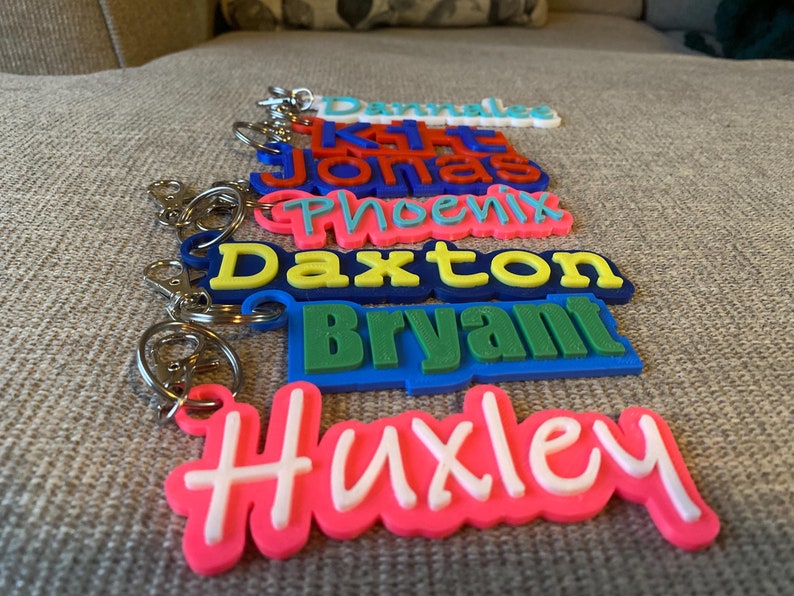 Custom Name 3D Printed Keychain - Etsy