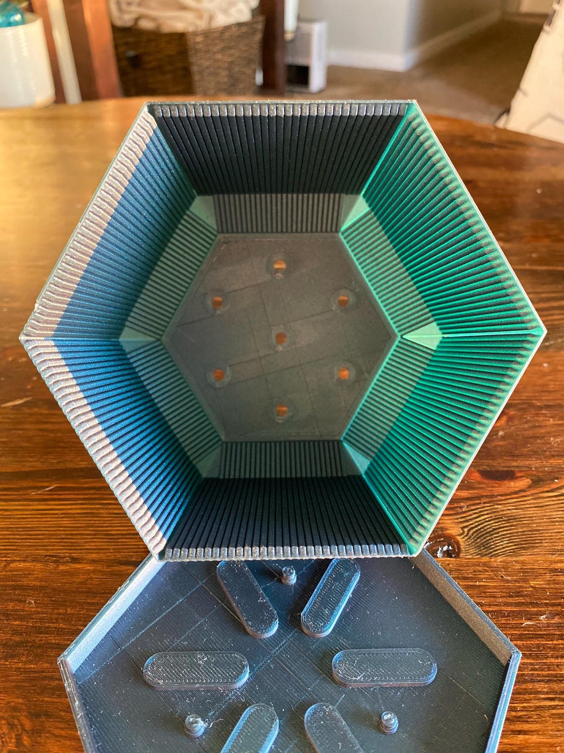 Any Color 3D Printed Hexagon Vase With Drain Base Plate - Etsy