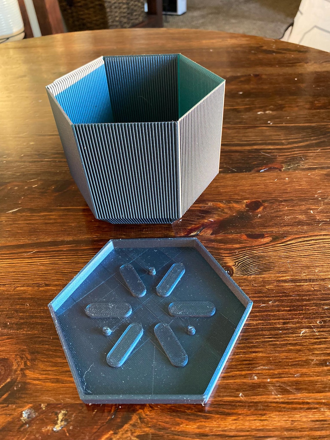 Any Color 3D Printed Hexagon Vase With Drain Base Plate - Etsy