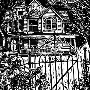 Victorian House, Relief Art Print, Block Print, Linocut Print, Lino Cut ...