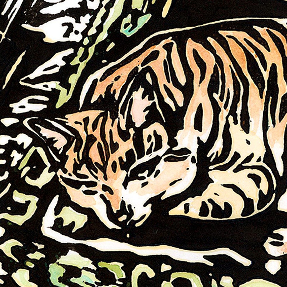 Cat, Linocut Print, Block Print, Relief Art Print, Linoleum Print, Wall ...