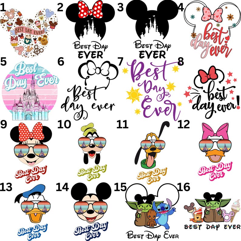 Disney Best Day Ever DTF Transfers, Disney Matching Family Trip Ready ...