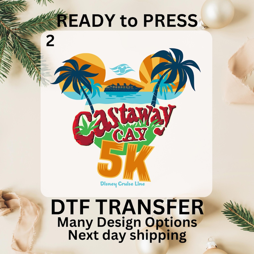 Castaway Cay 5k Disney Cruise Line DTF Transfers, Mickey Mouse ...