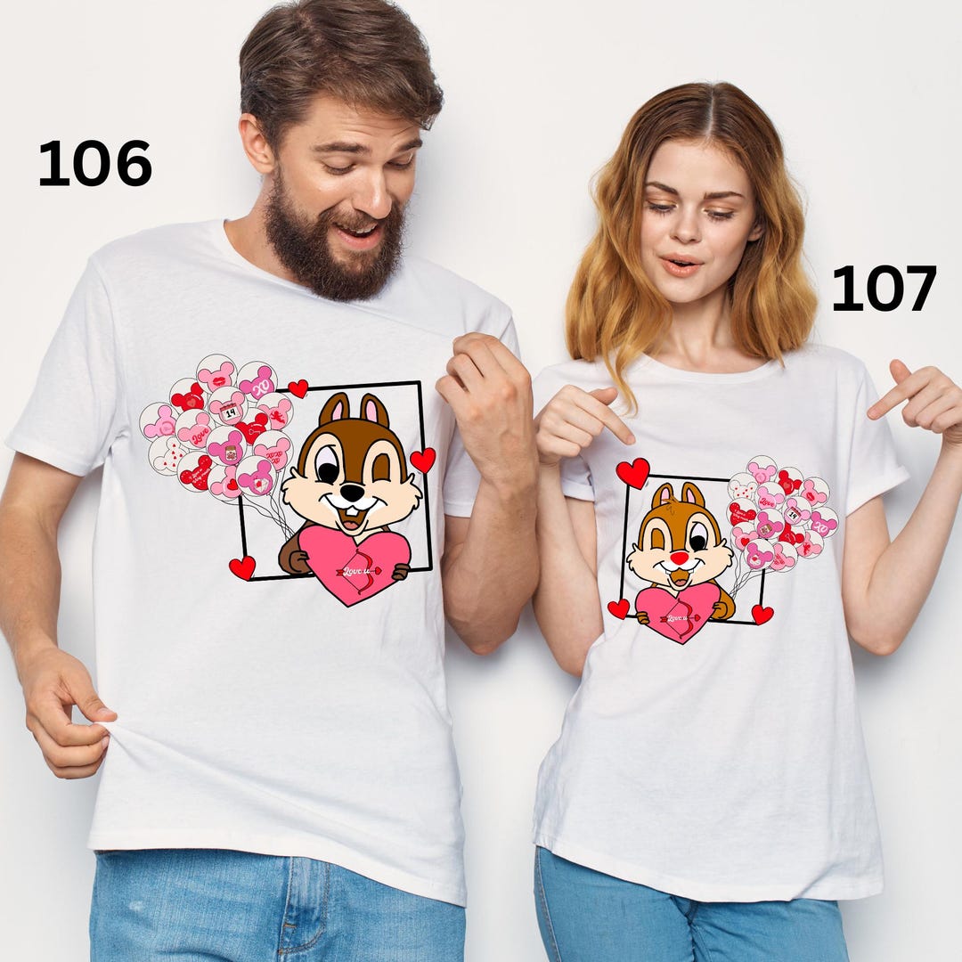 Valentine Disney Chip and Dale DTF Transfer Ready to Press, Custom ...