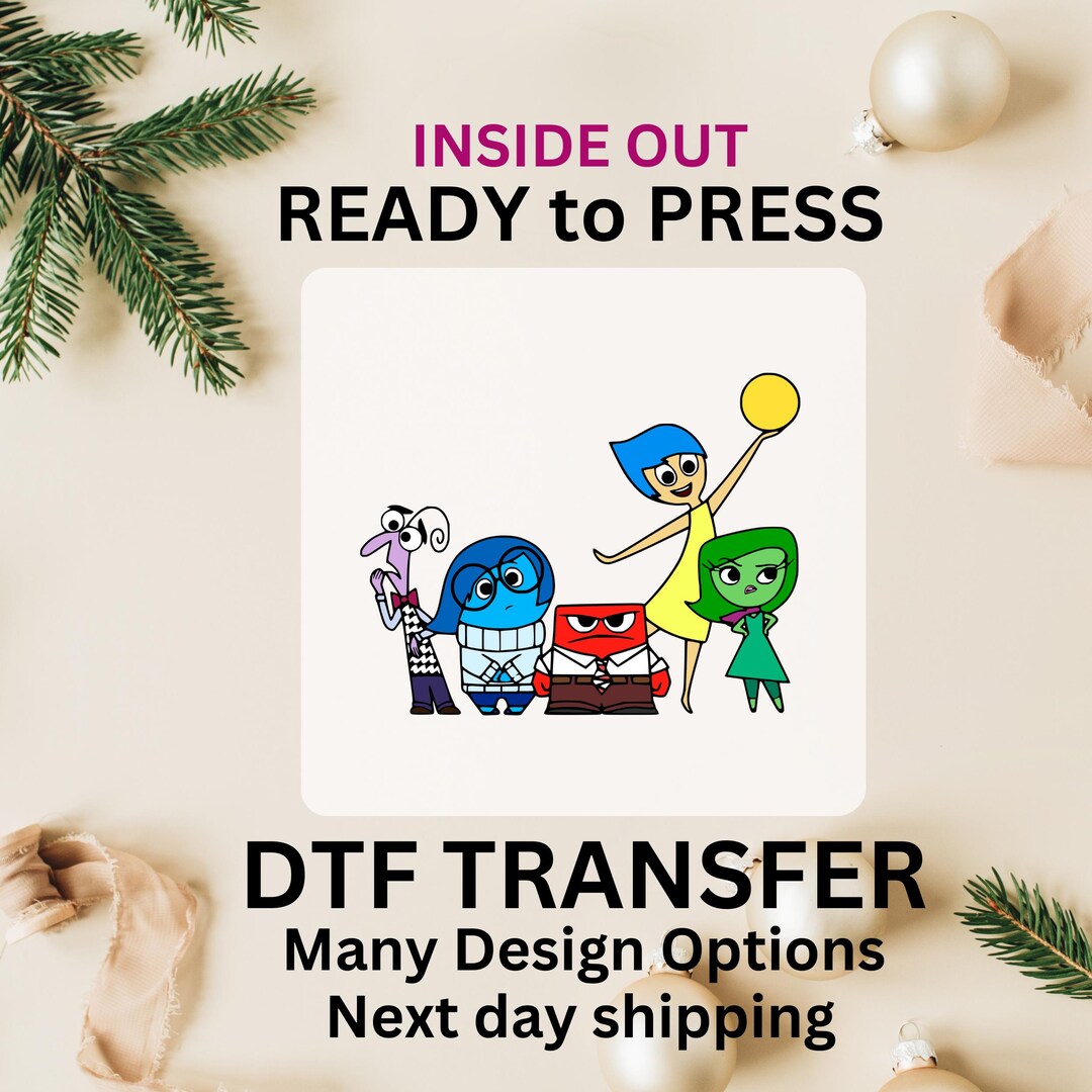 Inside Out DTF Transfer Ready to Press, Disney Inside Out 2 DTF ...