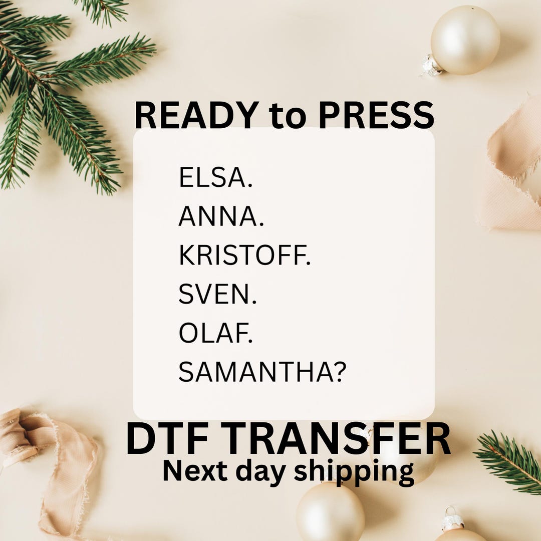 Disney Frozen 2 DTF, Elsa Anna Kristoff Sven Olaf Samantha? DTF Print ...