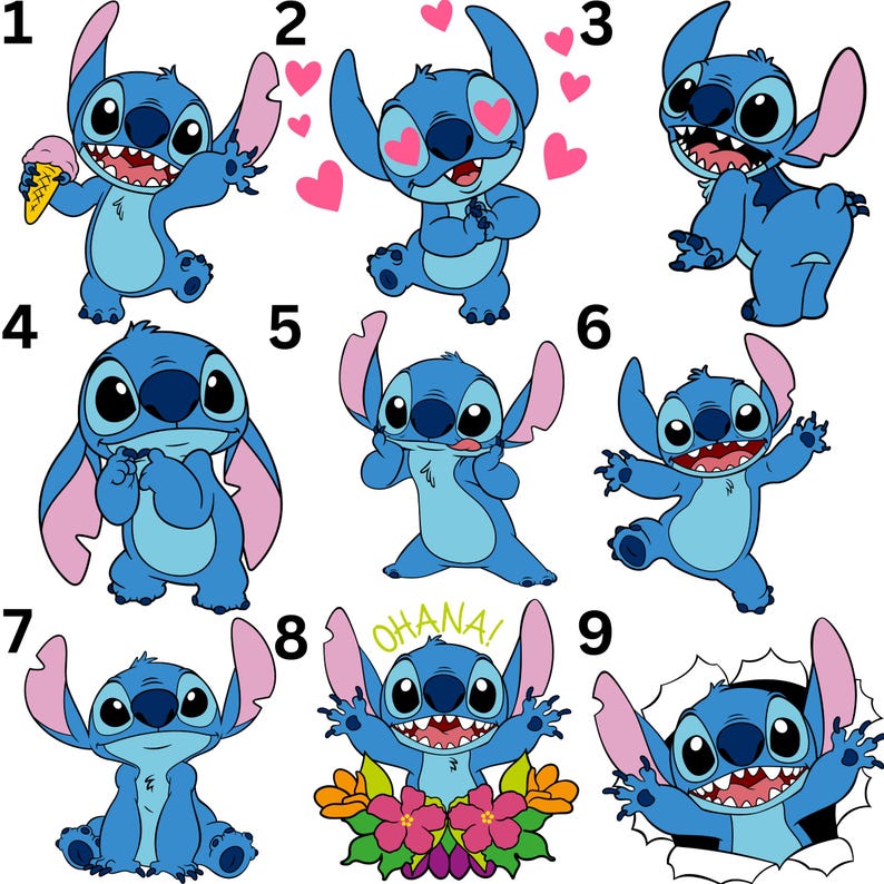 Stitch DTF Transfers, Stitch Disney Transfer, Cute Disney Iron on ...