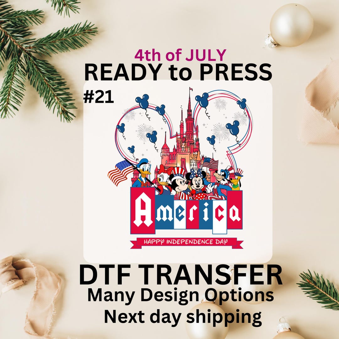 Disney Happy Independence Day DTF Transfers, Disney 4th of July DTF ...