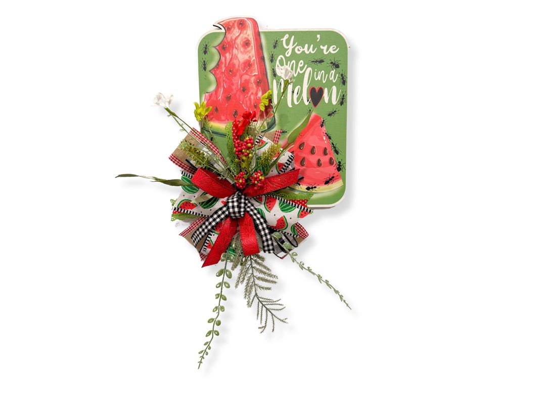 Handmade Watermelon Door Hanger, Summer Front Door Decor, "you're One ...