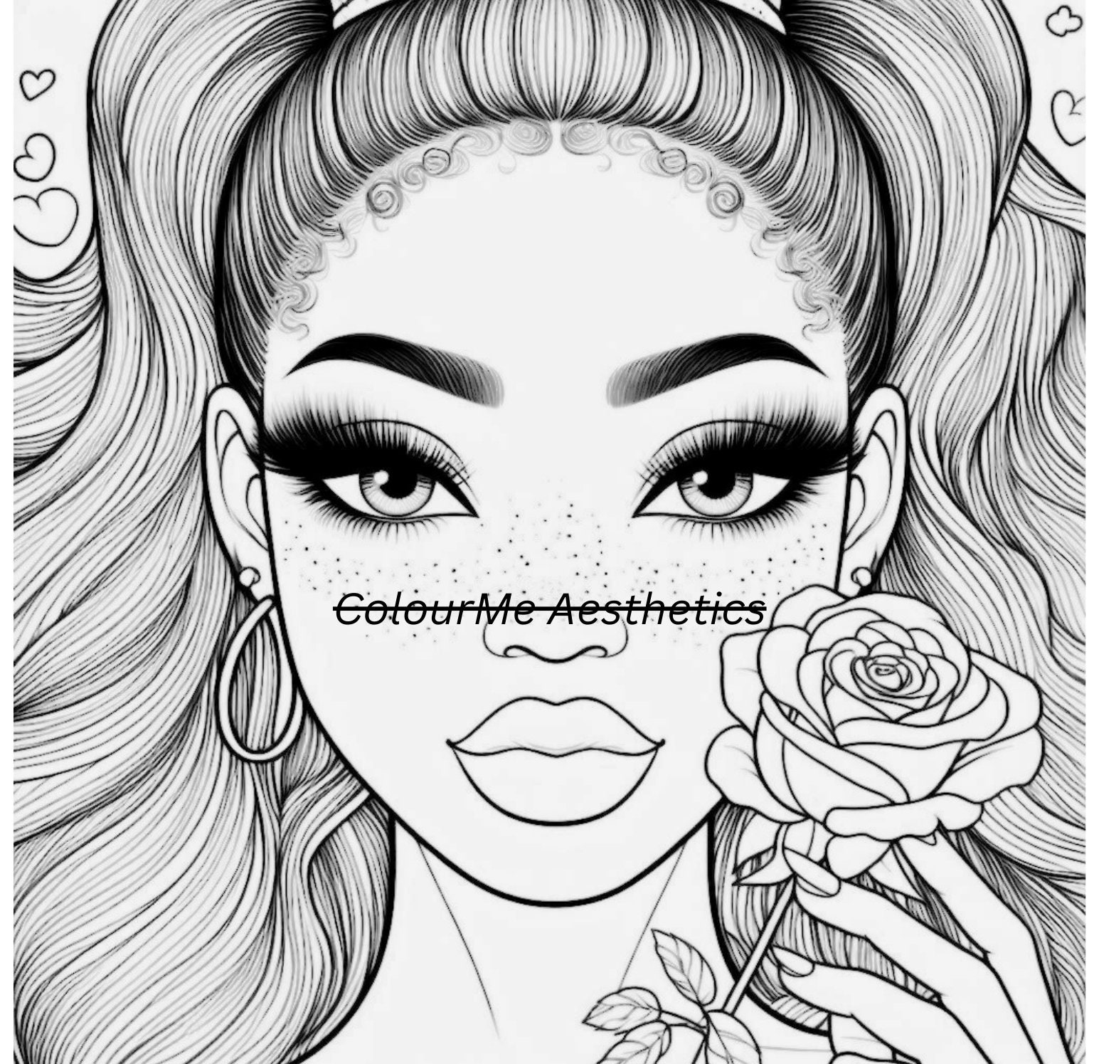 Flower Baddie Colouring Page - Etsy