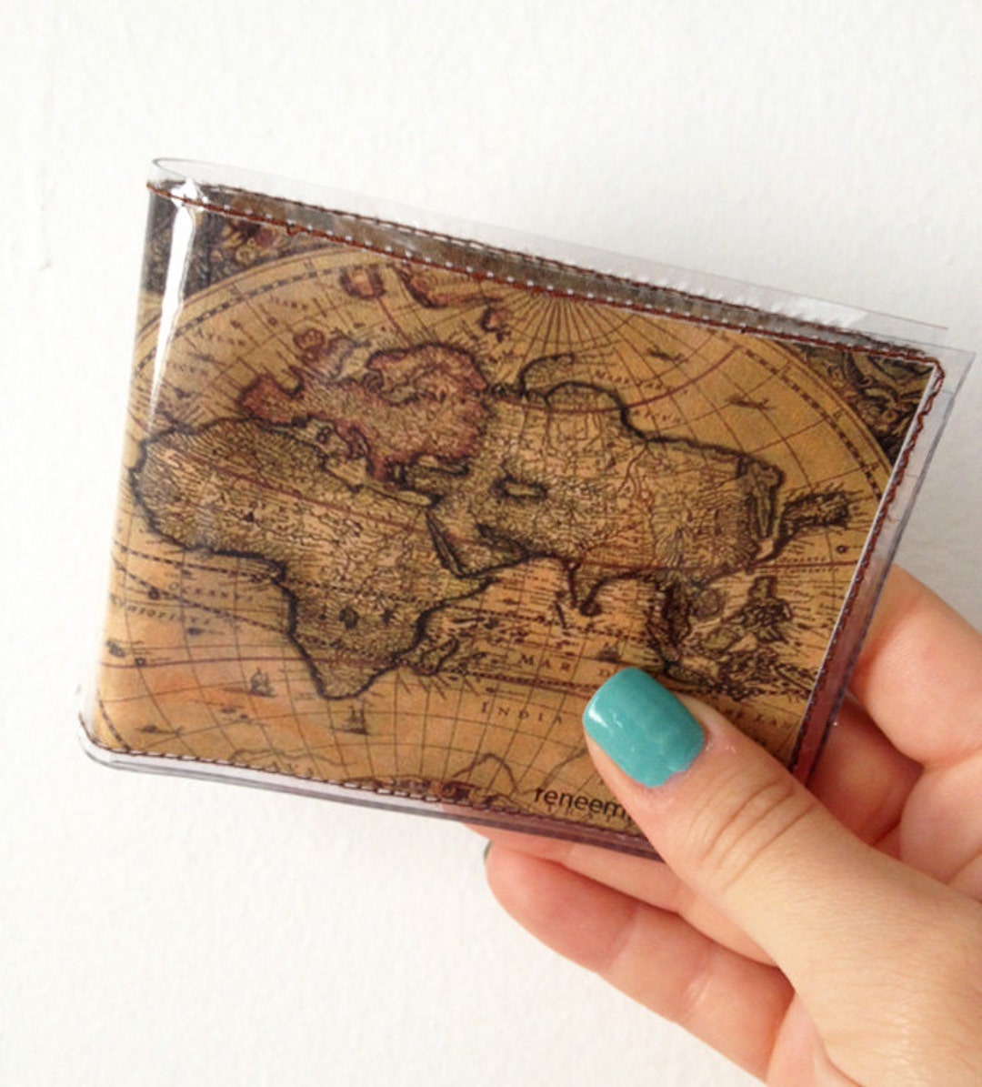 Mens Ancient World Maps Bifold Vinyl Credit Card Wallet Unisex Ultra ...