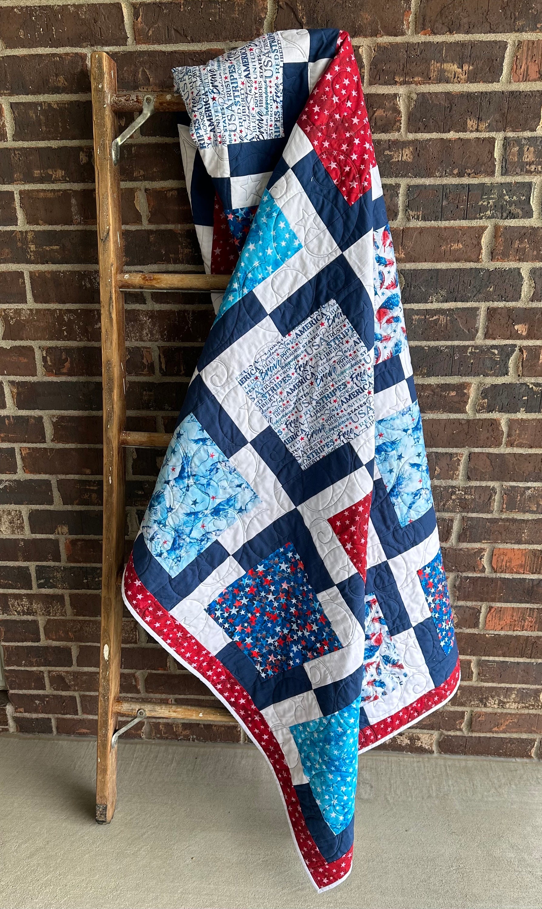 Red, White and Blue Quilt - Etsy