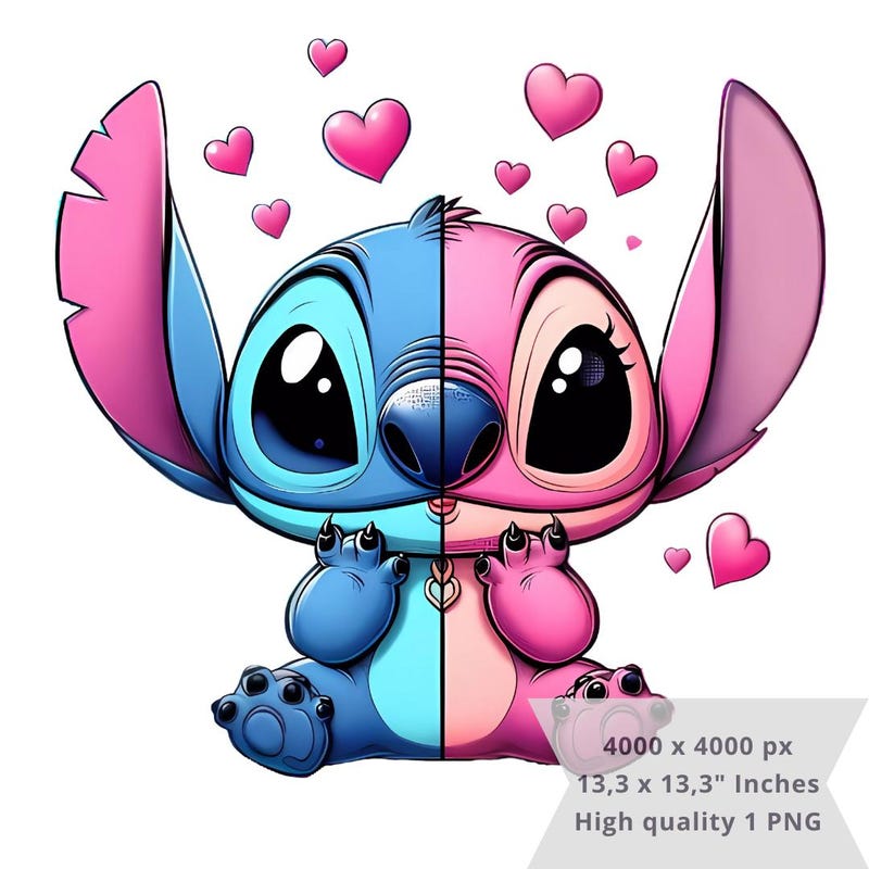Stitch and Angel Png - Etsy