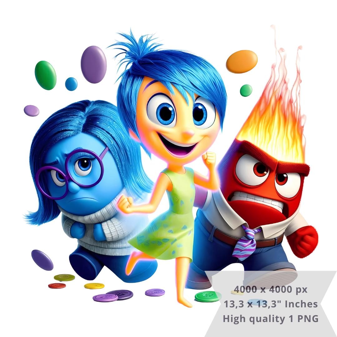 1 PNG Joy, Sadness and Anger Inside Out 2, Clipart Images, Digital ...
