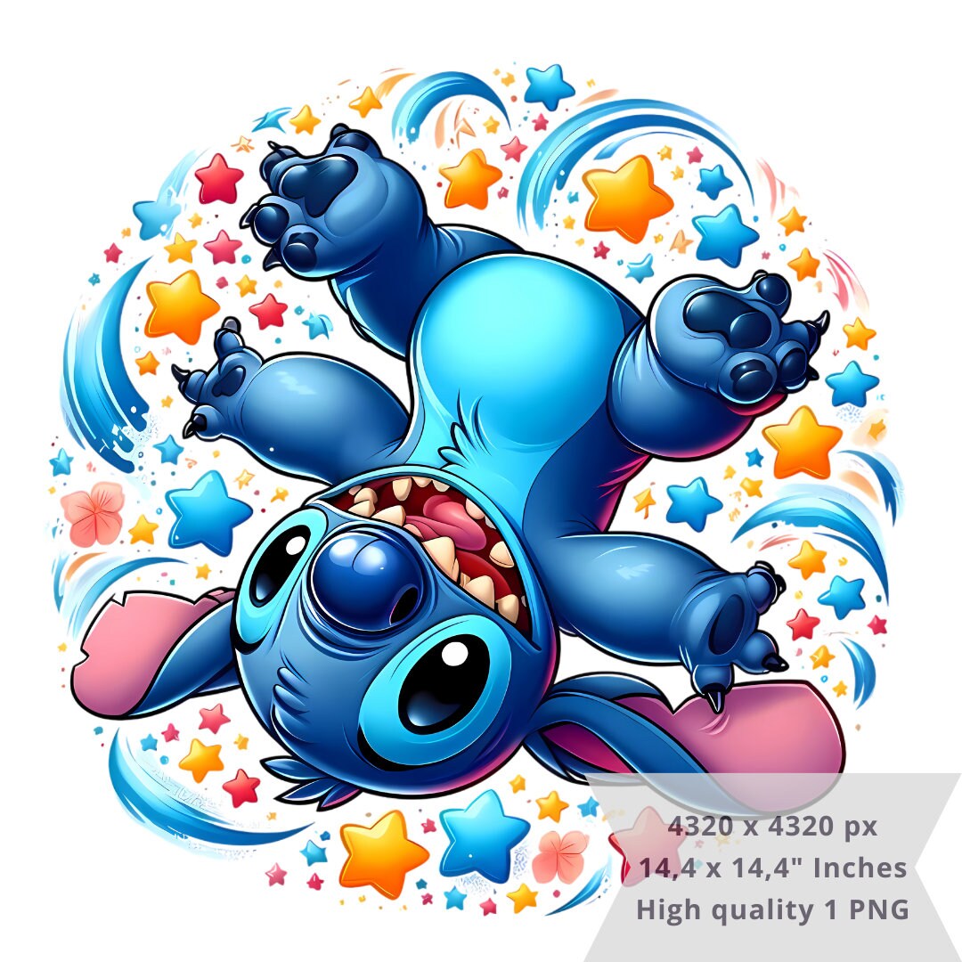 1 PNG Fun Stitch Stars, Clipart Images, Digital Design PNG File for ...