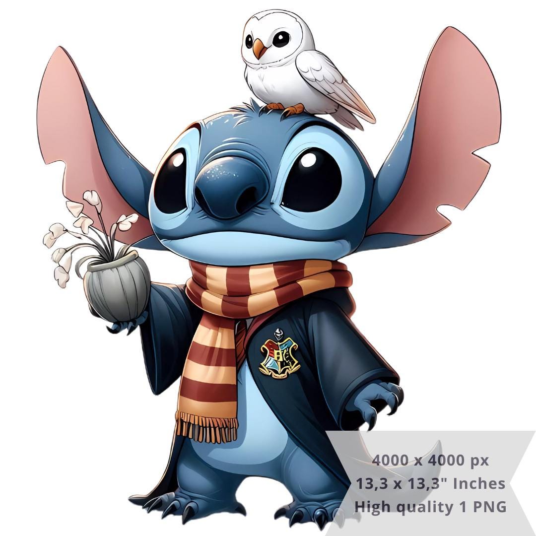1 PNG Cute Stitch Wizard, Clipart Images, Digital Design PNG File for ...