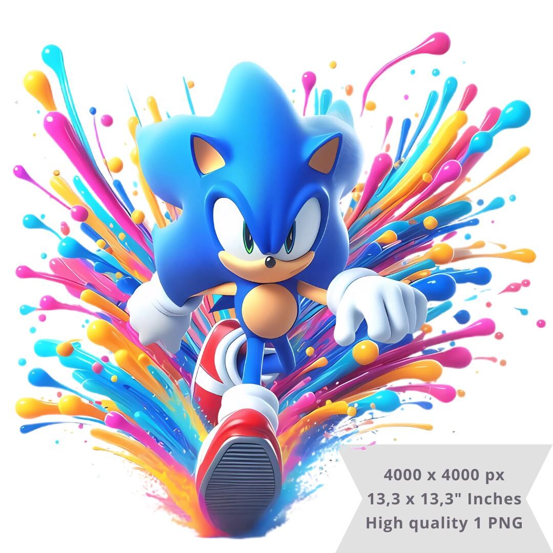 1 PNG Sonic Splash and Watercolor, Clipart Images, Digital Design PNG ...
