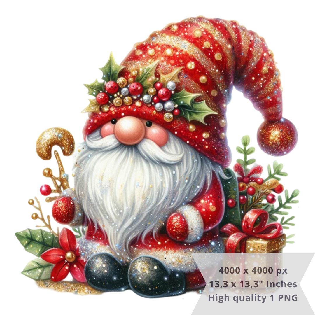 1 PNG Cute Gnome Christmas, Clipart Images, Xmas Digital Design PNG ...
