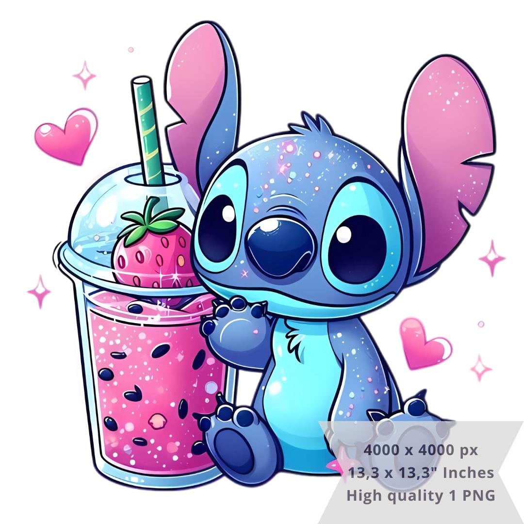 1 PNG Cute Stitch Smoothie Fruit Clipart Images, Digital Design PNG ...