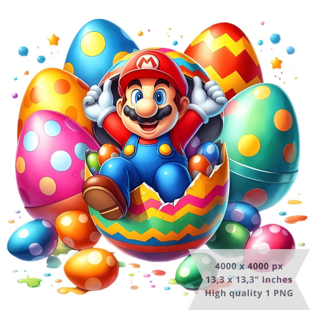 1 PNG Super Mario Splash Easter, Clipart Images, Digital Design PNG ...