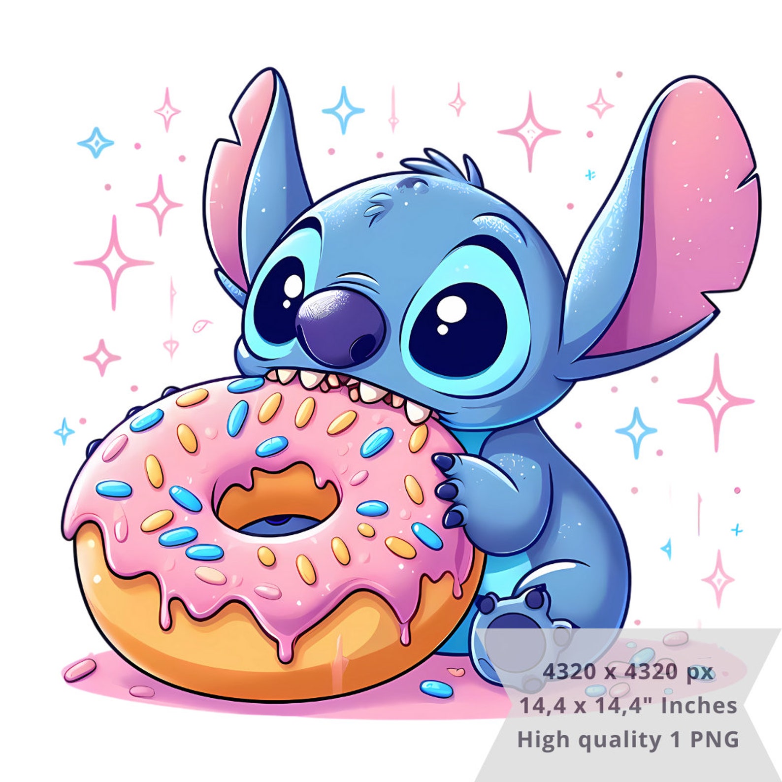 1 PNG Cute Stitch Donuts, Clipart Images, Digital Design PNG File for ...
