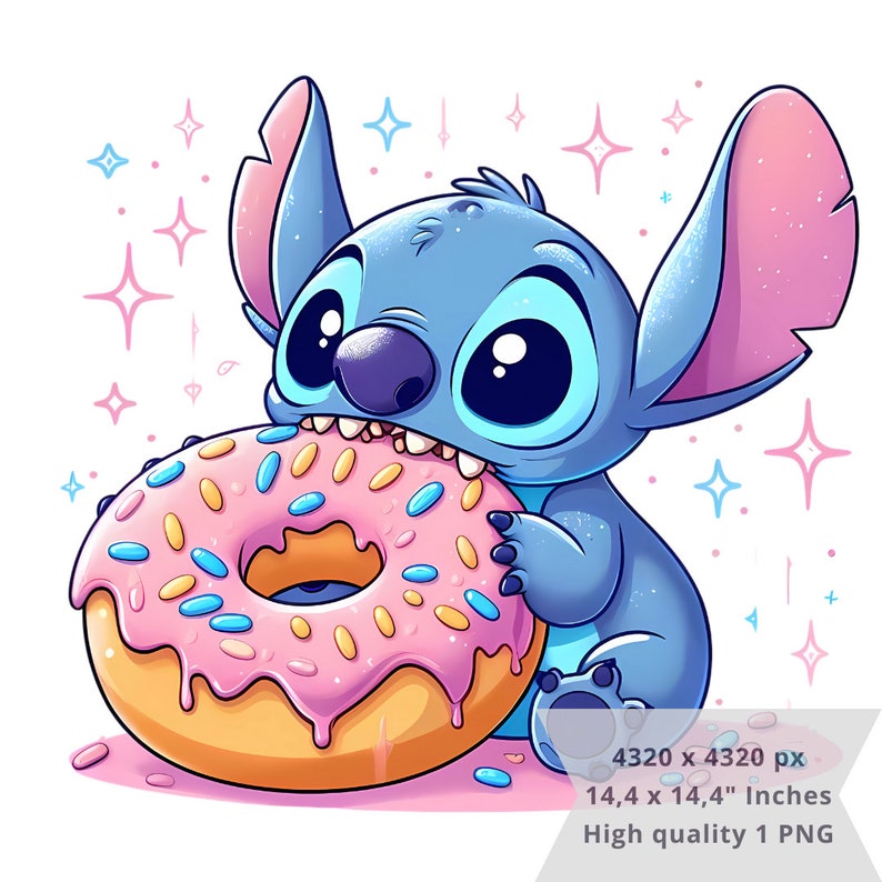 1 PNG Cute Stitch Donuts, Clipart Images, Digital Design PNG File for ...