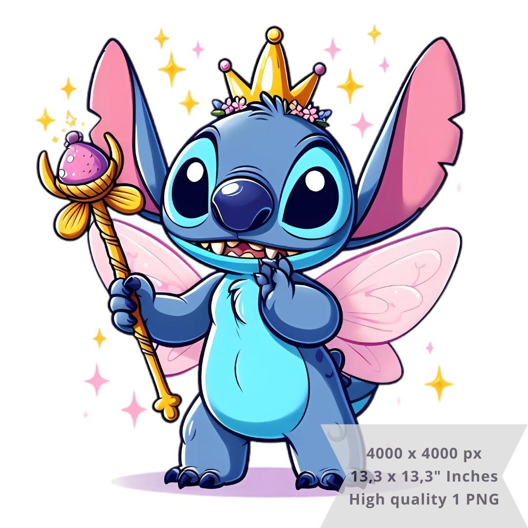 1 PNG Cute Stitch Princess, Clipart Images, Digital Design PNG File for ...