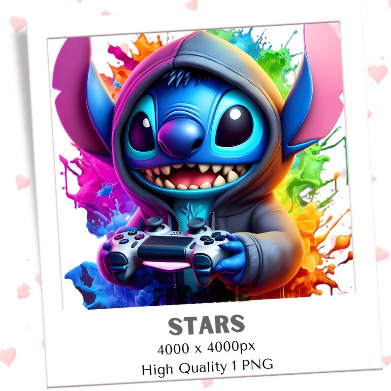 1 PNG Stitch Gamer, Clipart Images, Digital Design PNG File for ...