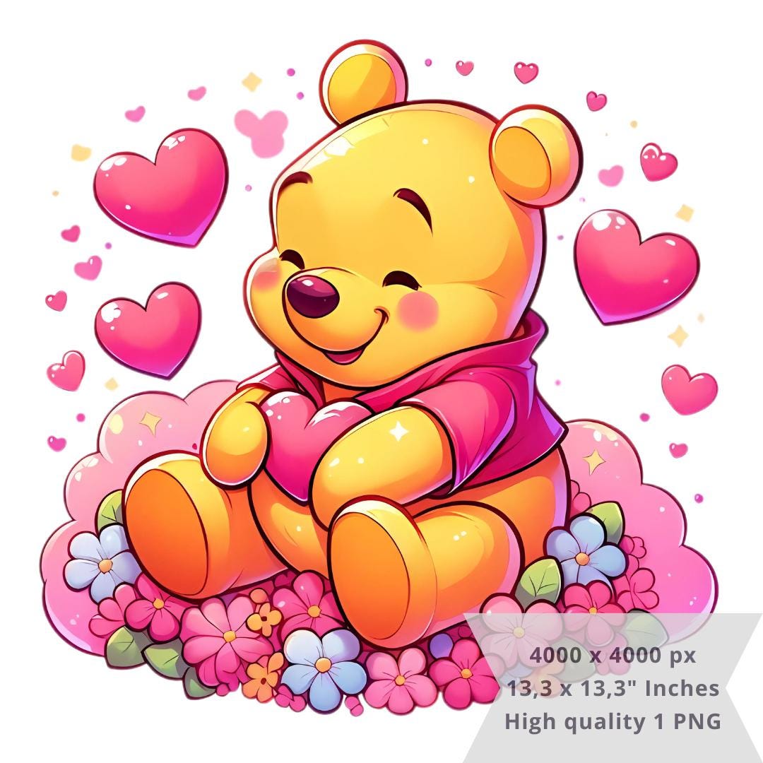 1 PNG Cute Winnie the Pooh Hearts, Clipart Images, Digital Design PNG ...