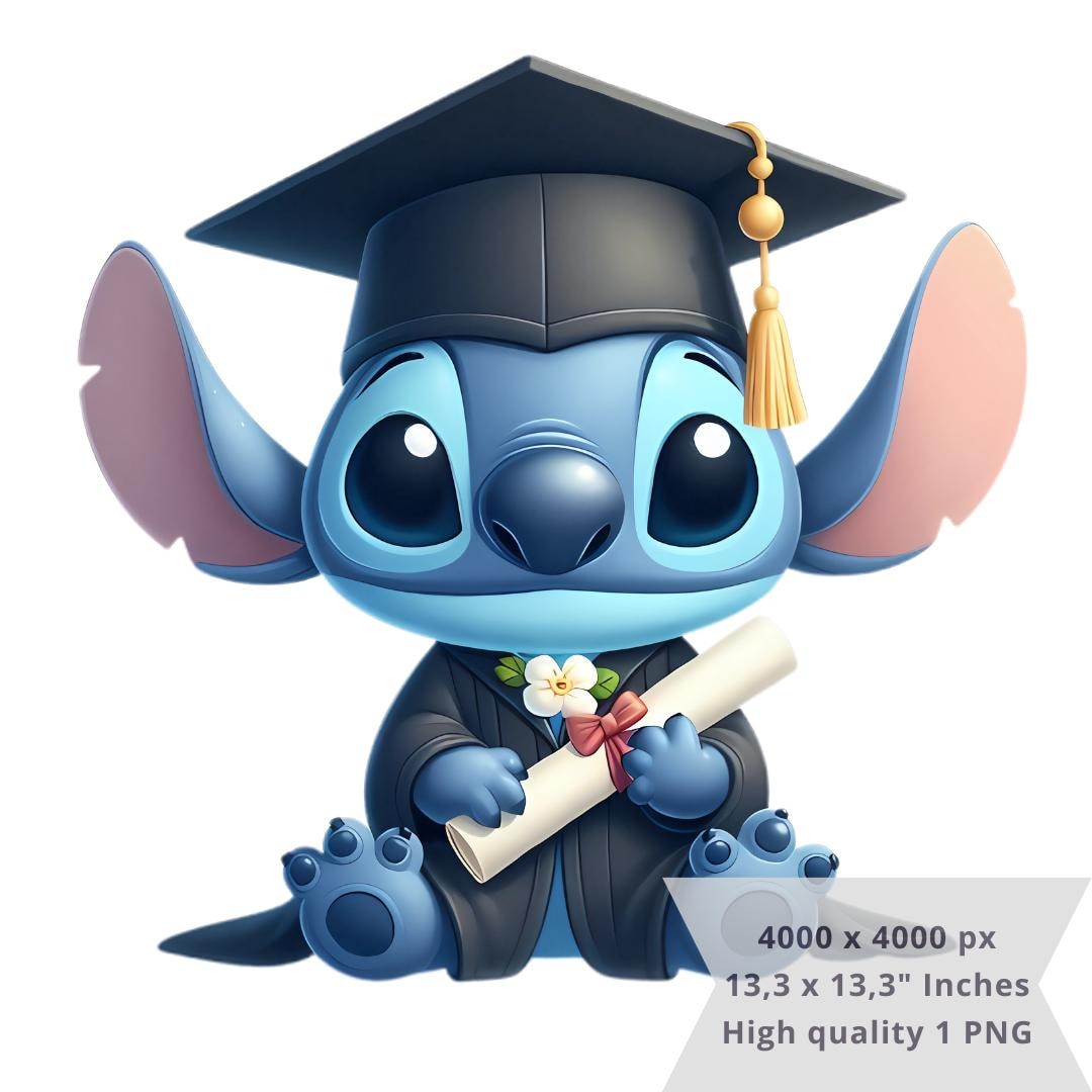 1 PNG Cute Stitch Graduation, Clipart Images, Digital Design PNG File ...