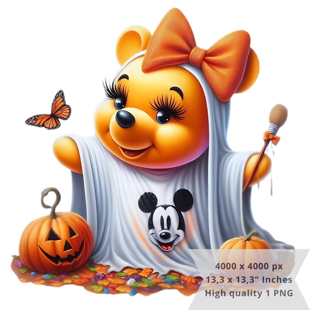 1 PNG Winnie the Pooh Ghost Halloween, Clipart Images, Digital Design ...